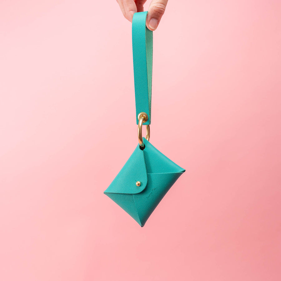 Tropical Teal Pebbled Leather Wristlet Wallet Set – Avryn Co.