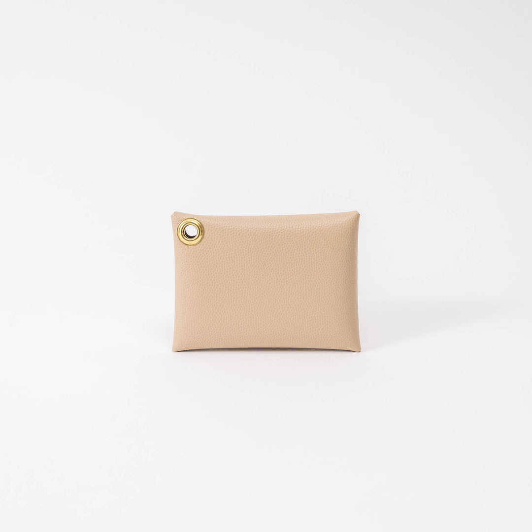 Cobblestone Beige French Leather Card Wallet | Avryn Co.