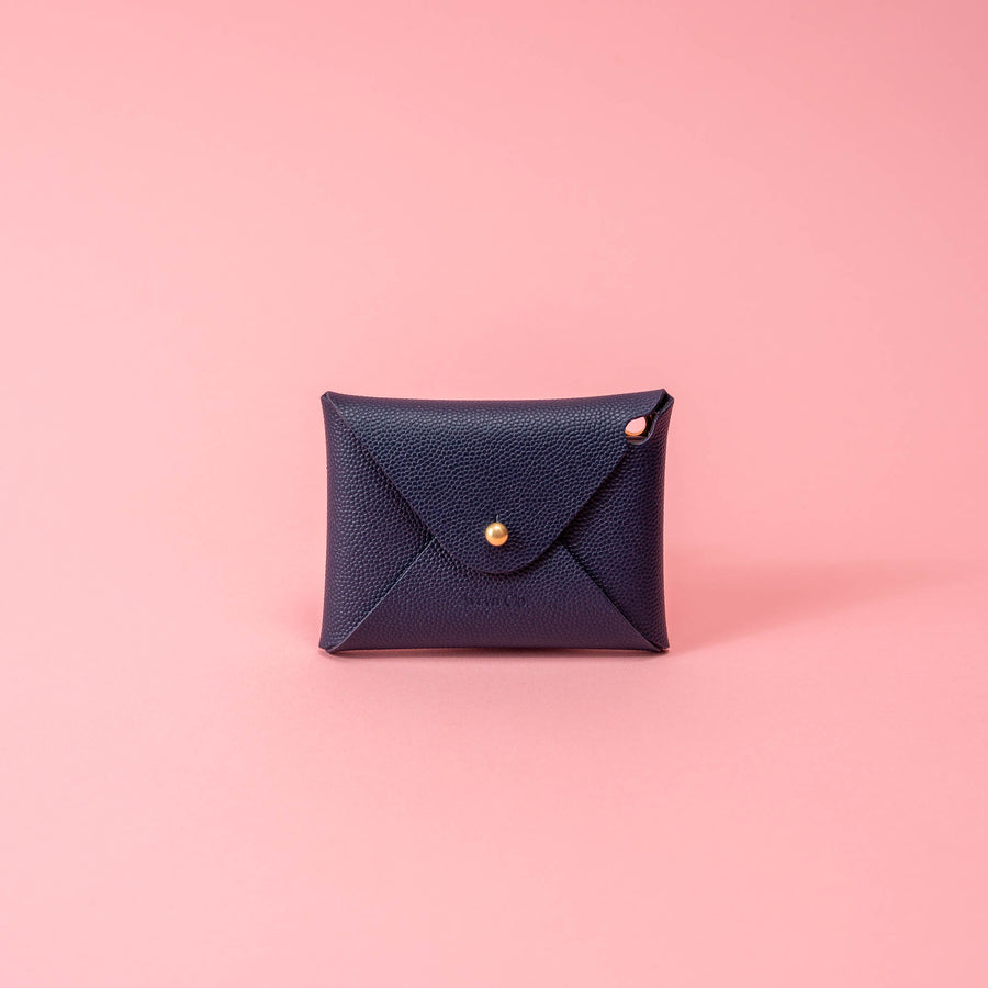Midnight Blue French Leather Card Wallet | Avryn Co.
