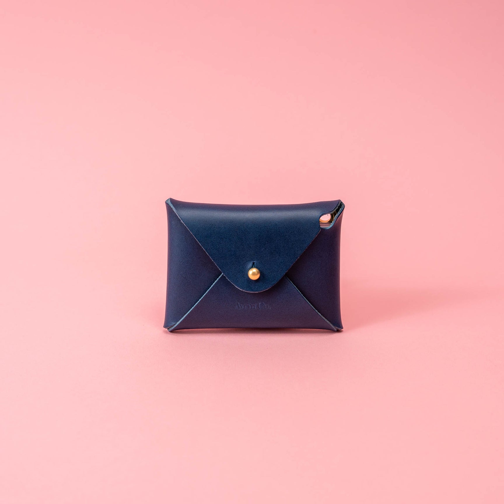 Ocean Blue Italian Leather Card Wallet | Avryn Co.