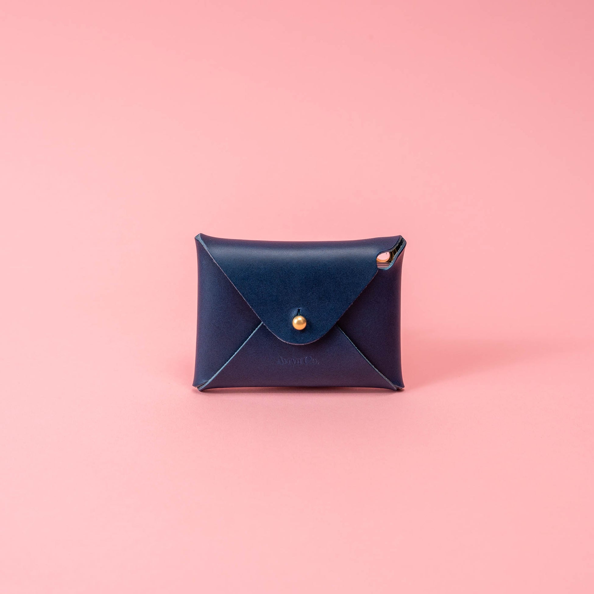 Ocean Blue Italian Leather Card Wallet | Avryn Co.