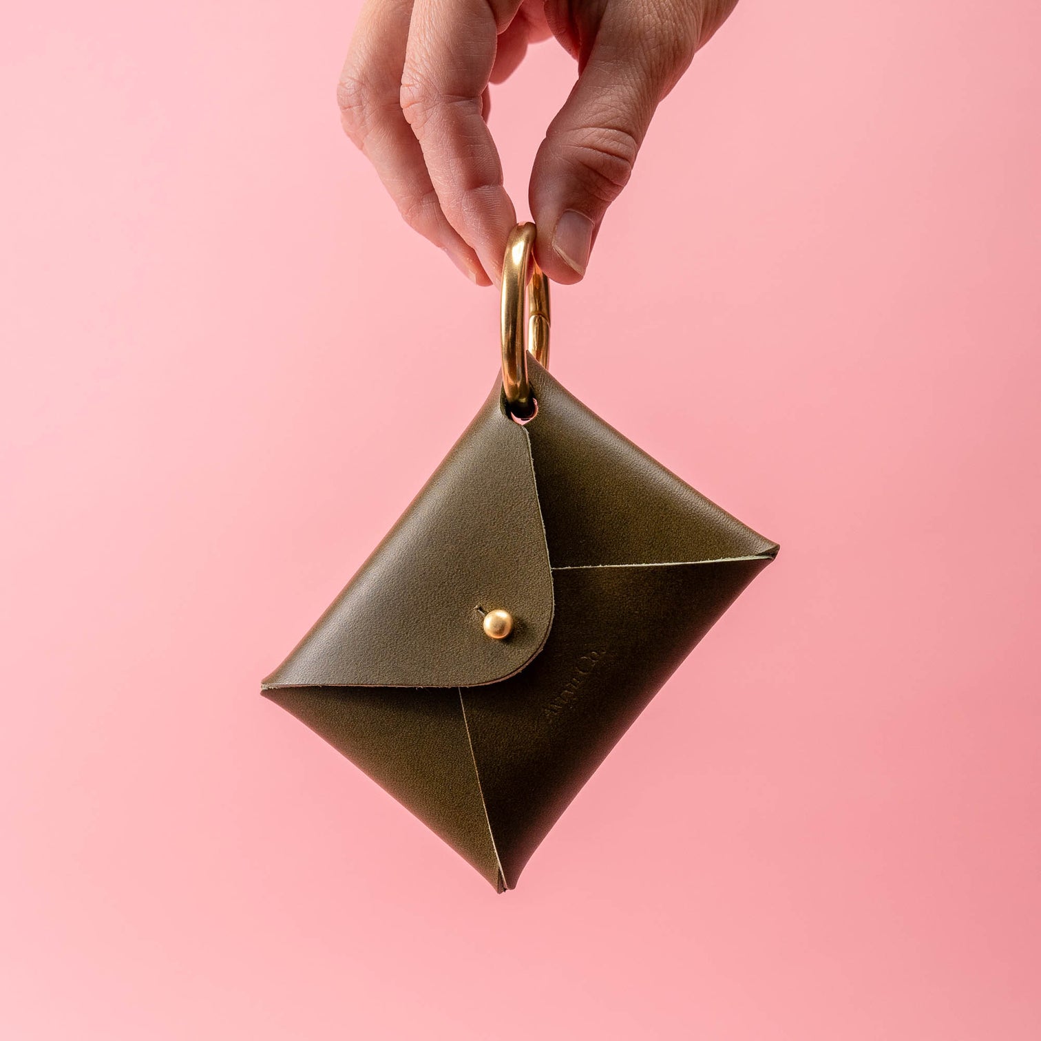 Olive Green Italian Leather Card Wallet | Avryn Co.