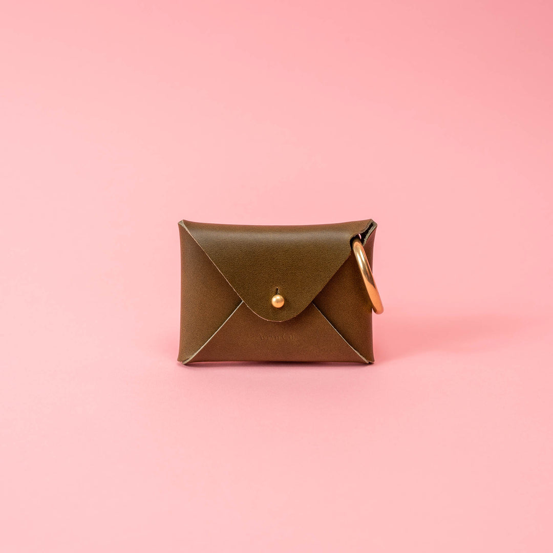 Olive Green Italian Leather Card Wallet | Avryn Co.