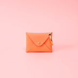 Coral French Pebbled Leather Card Wallet | Avryn Co.