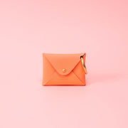 Coral French Pebbled Leather Card Wallet | Avryn Co.