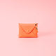 Coral French Pebbled Leather Card Wallet | Avryn Co.