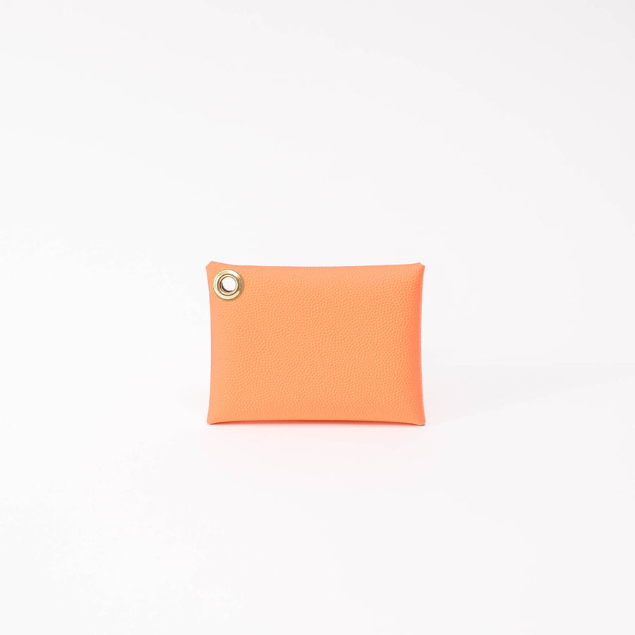 Coral French Pebbled Leather Card Wallet | Avryn Co.
