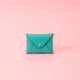 Tropical Teal French Pebbled Leather Card Wallet | Avryn Co.