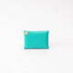 Tropical Teal French Pebbled Leather Card Wallet | Avryn Co.