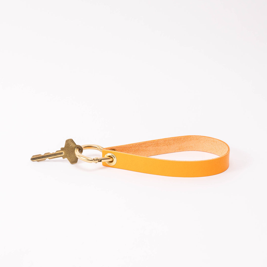 Handcrafted Leather Wristlet in Tangerine | Avryn Co.