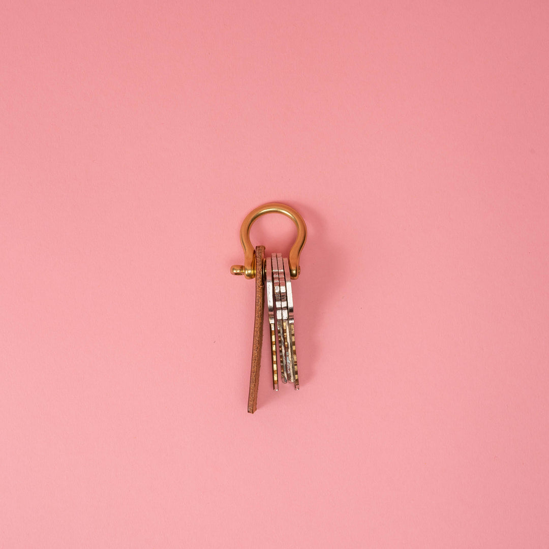 Handcrafted Italian Leather Key Tag in Ocean Blue | Avryn Co.